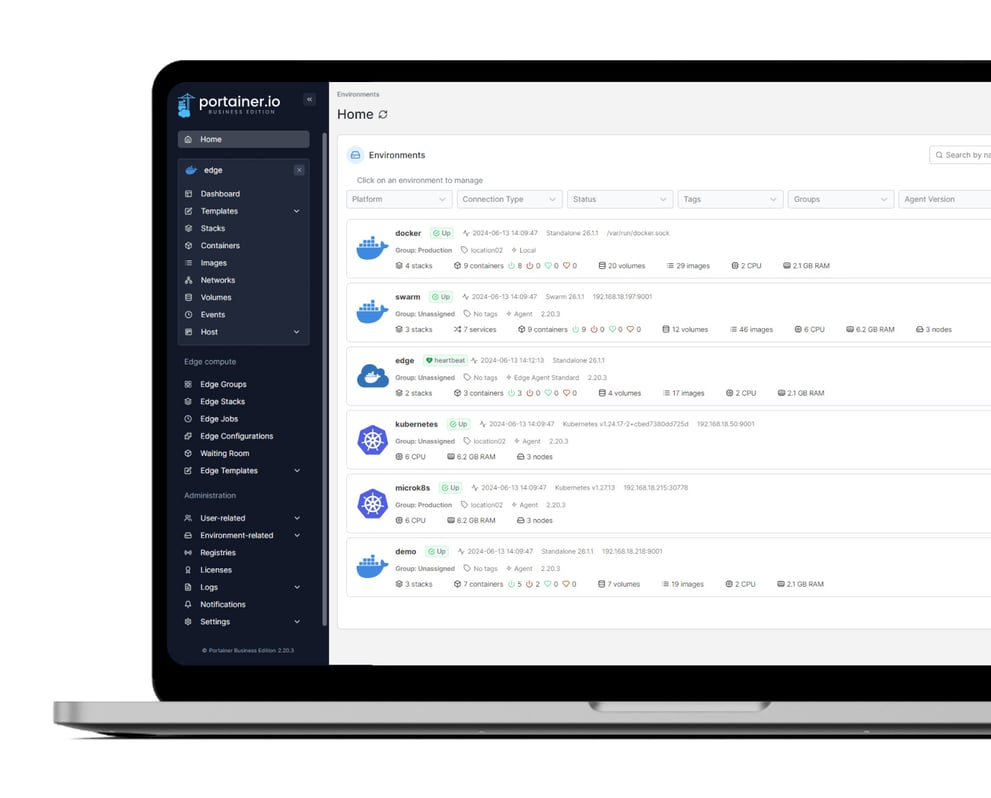 Kubernetes and Docker Container Management Software